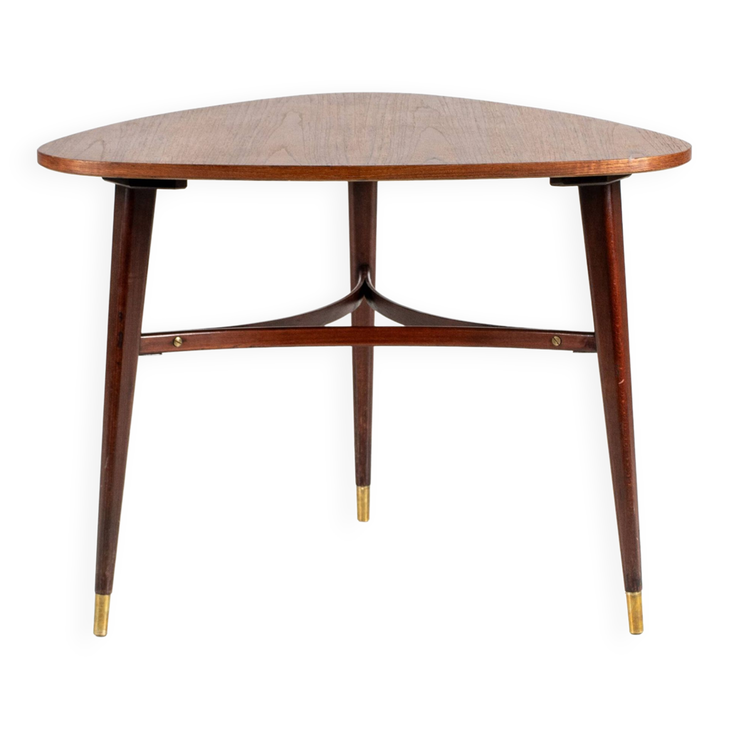 Table basse triangle vintage en teck 1960 Suède | Selency