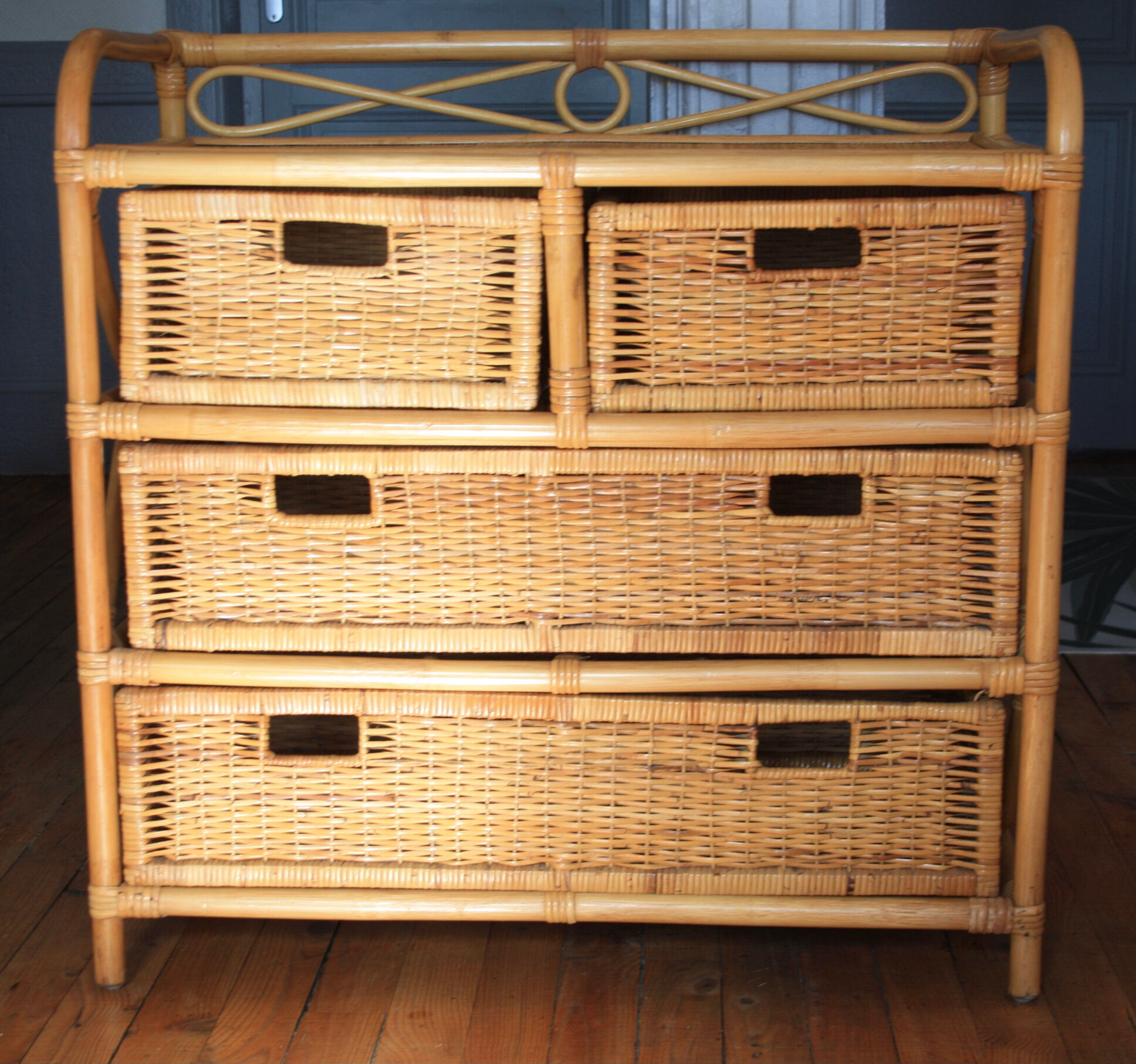 Commode rotin, osier, bambou | Selency