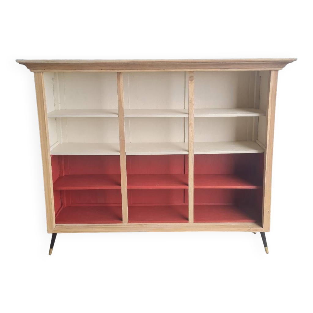 Buffet vitrine bois massif | Selency