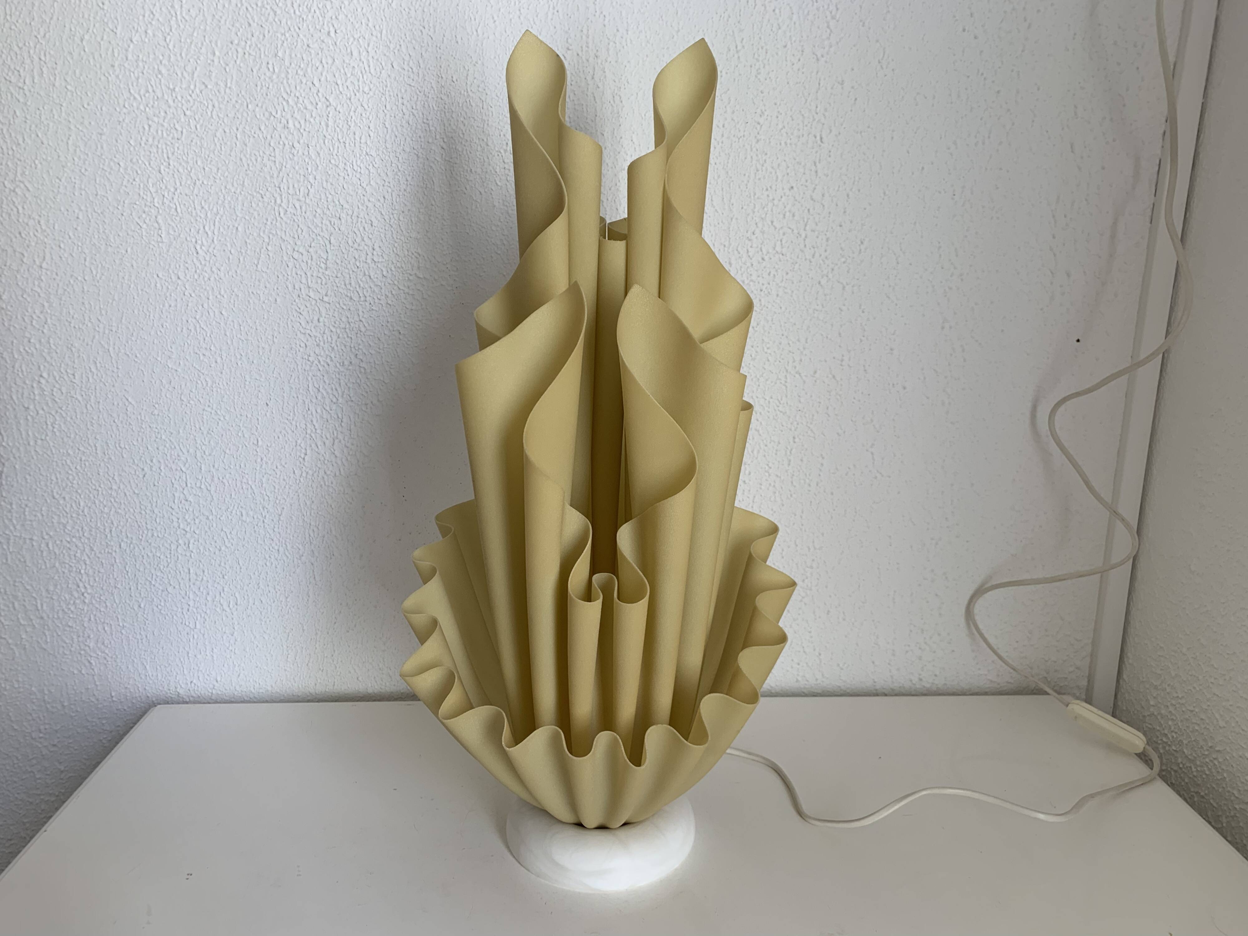 Lampe vintage 1970 Georgia Jacob modèle Corolle jaune flave - 51 cm ...