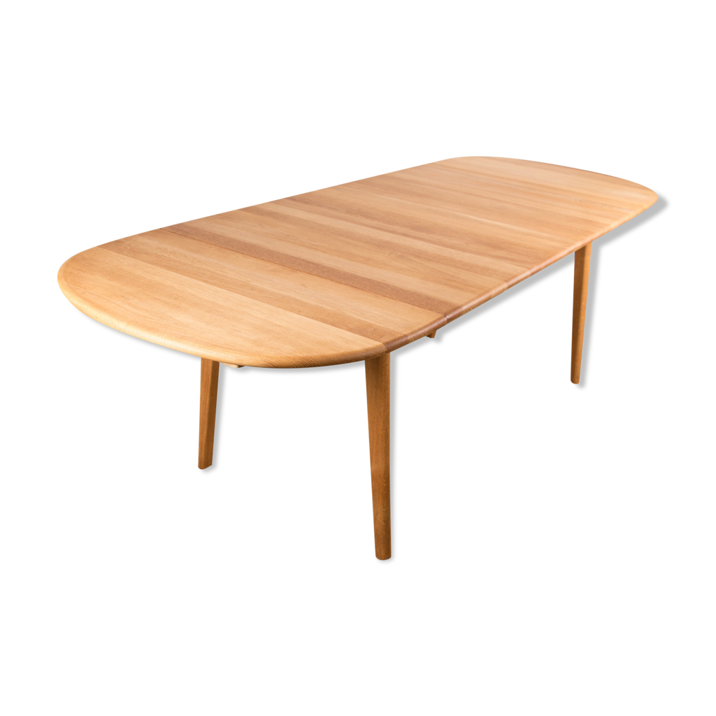 Table de repas danoise extensible en chêne massif, modèle ch006 par hans wegner pour carl hansen ...