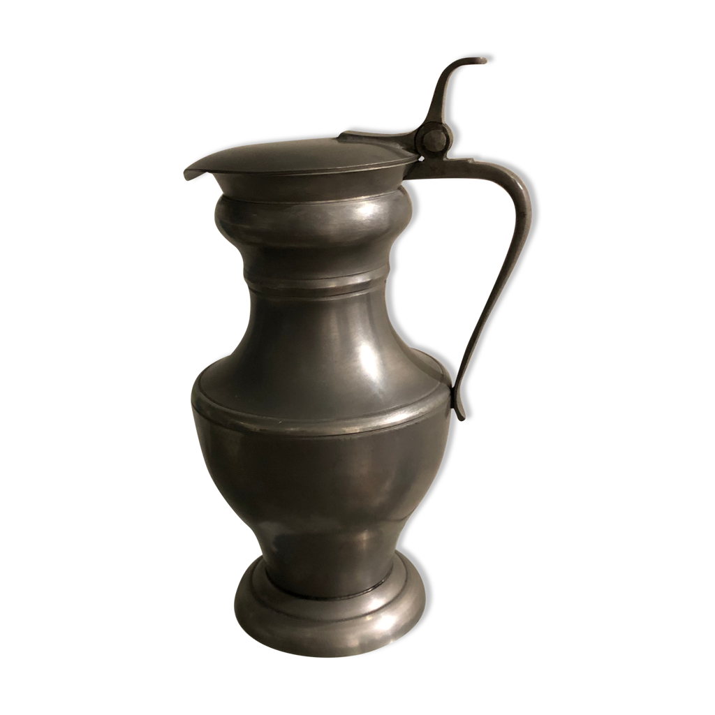 Pichet avec couvercle en étain | Selency