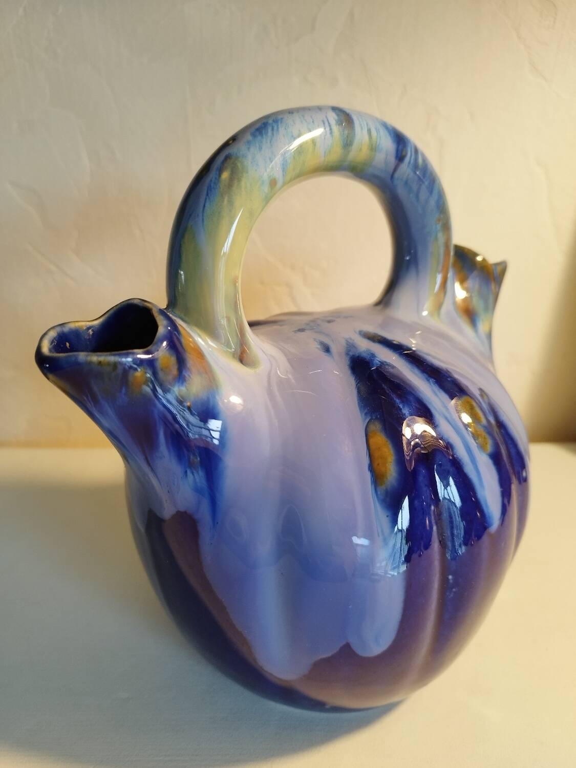 Pichet bleu en grès flammé | Selency