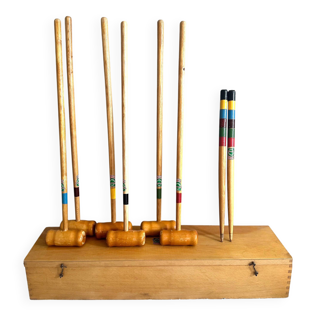Jeu de croquet ancien, jeu de croquet vintage dans une boîte | Selency