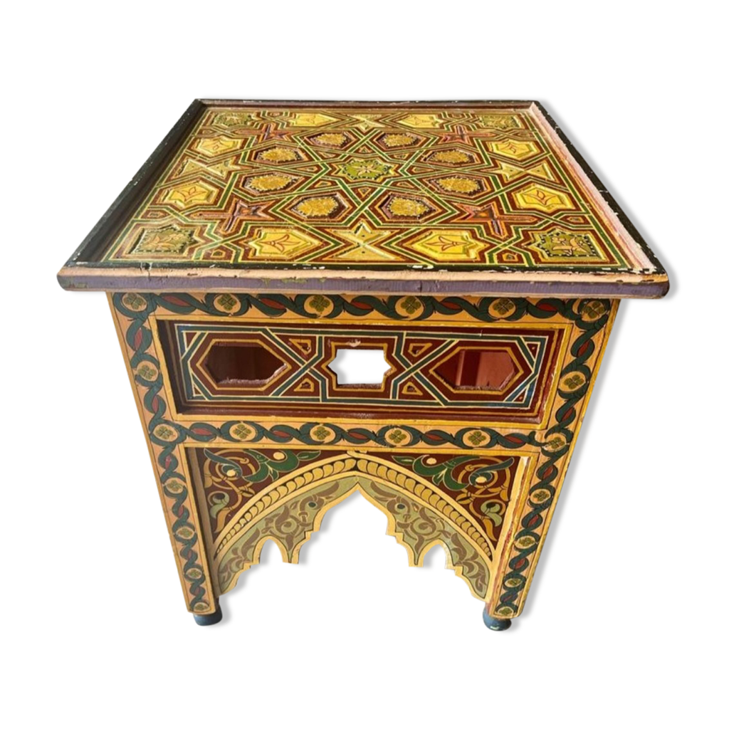 Table basse multicolore en bois | Selency