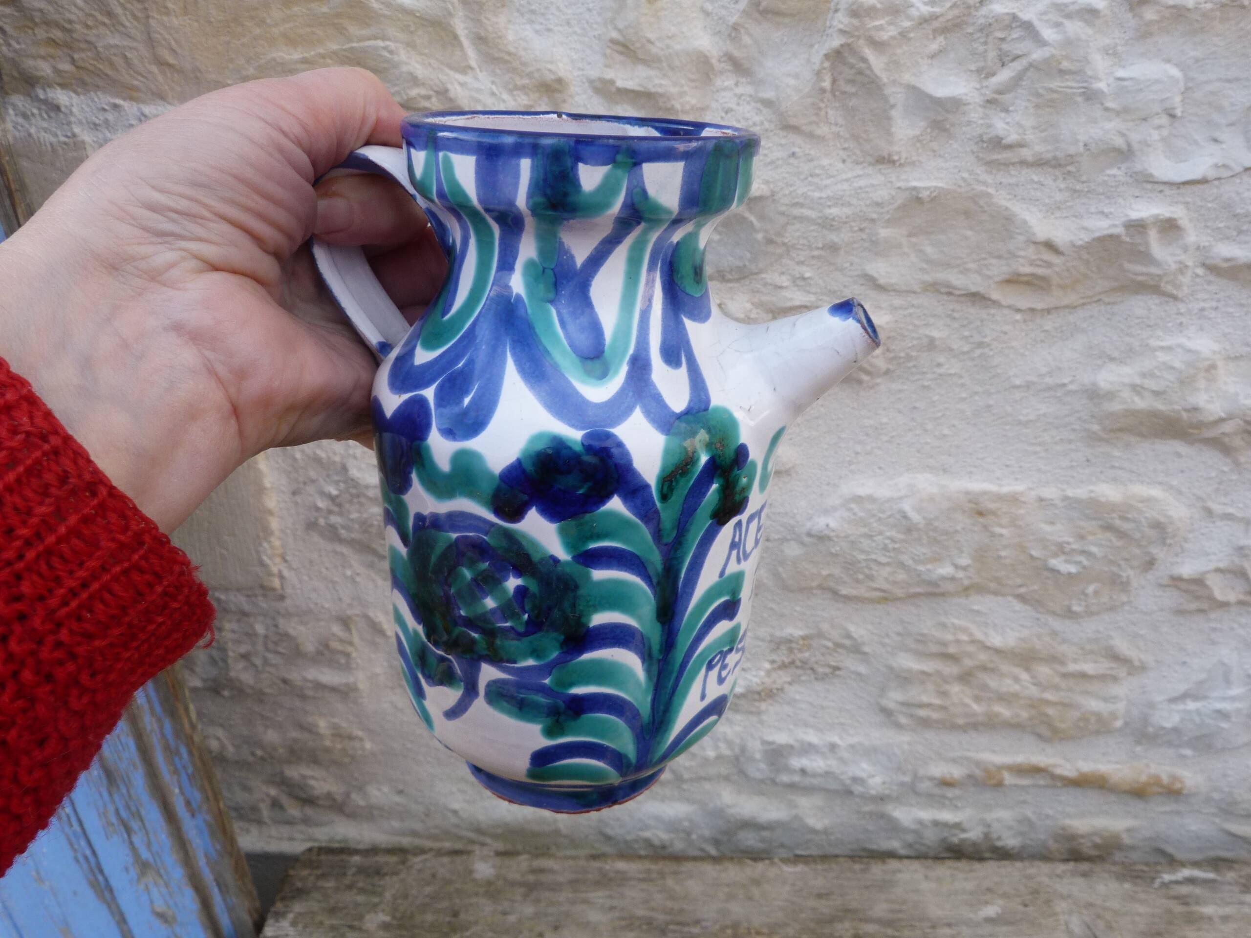 Pichet vintage céramique bleu | Selency