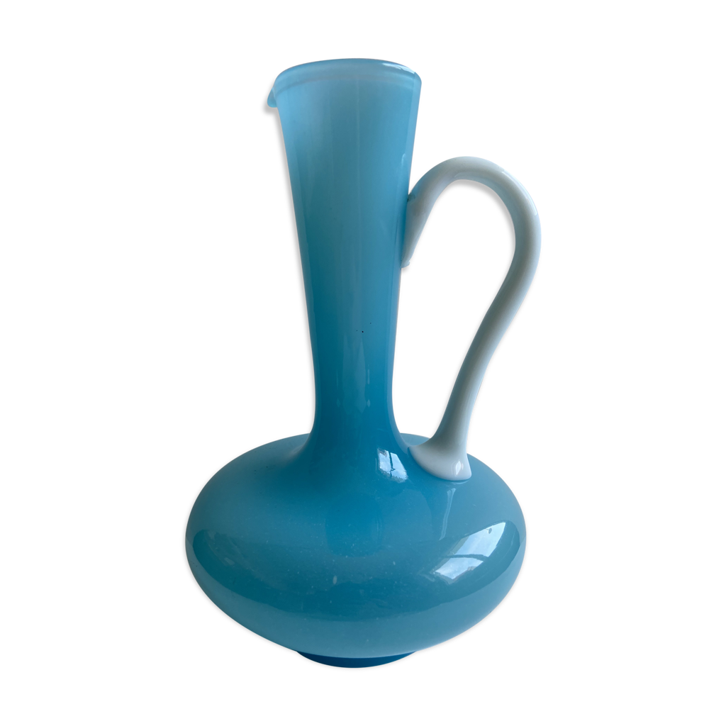 Pichet en opaline bleu ciel | Selency
