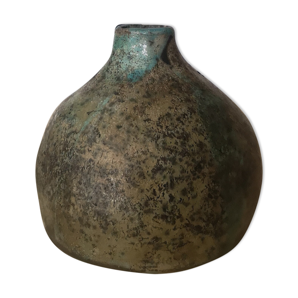 Vase jarre en grès fait main, signée 1970 | Selency