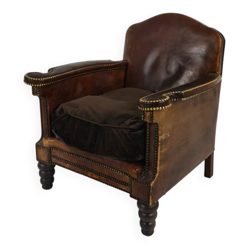 Fauteuil Club Cuir Ancien