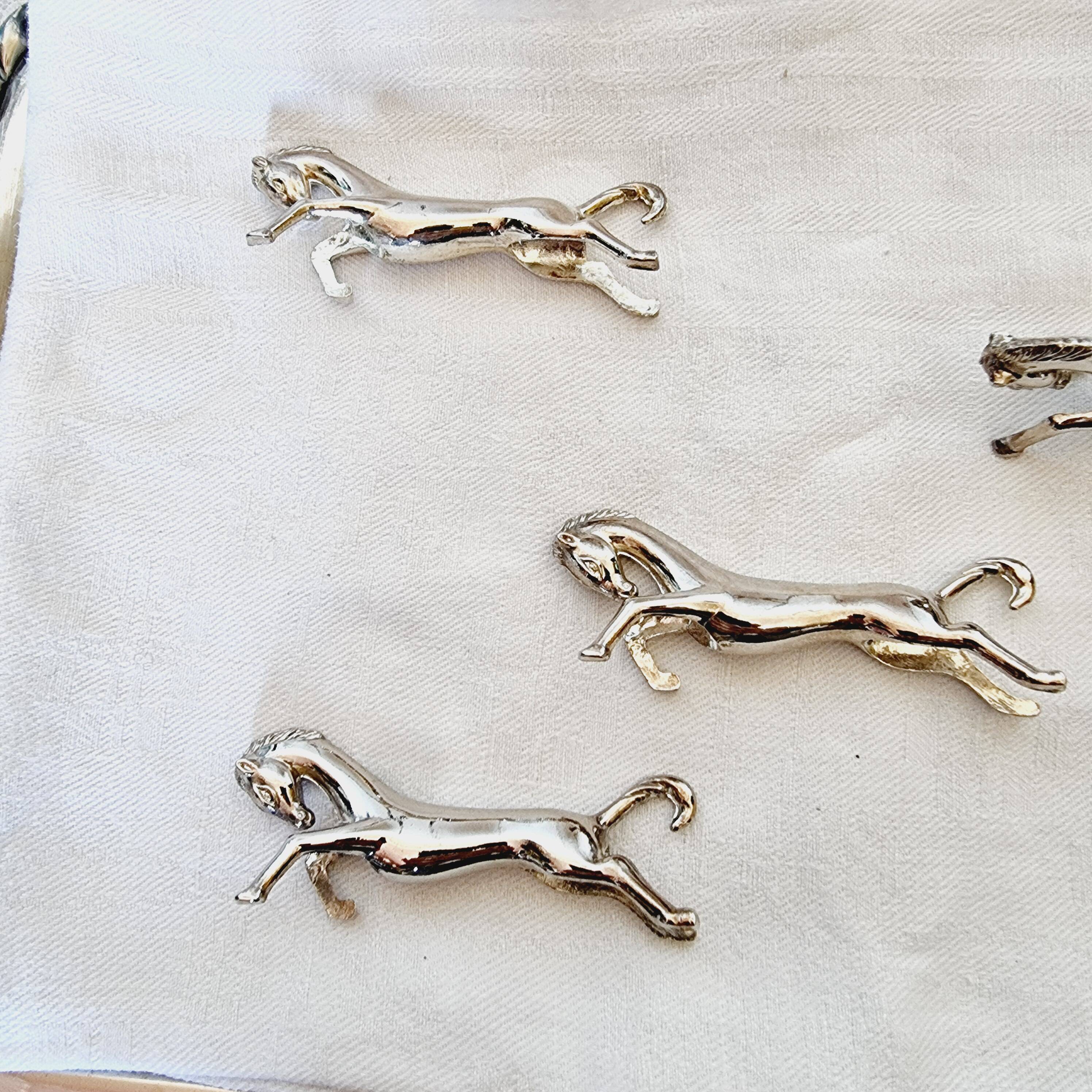 Coffret 6 repose-couverts vintage en métal en forme de cheval | Selency