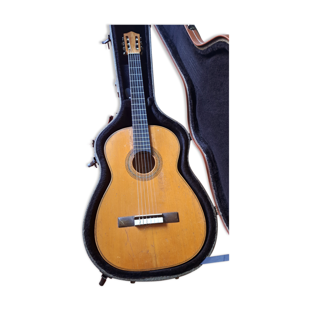 Guitare classique espagnole ancienne en bois massif jose mas y mas ...