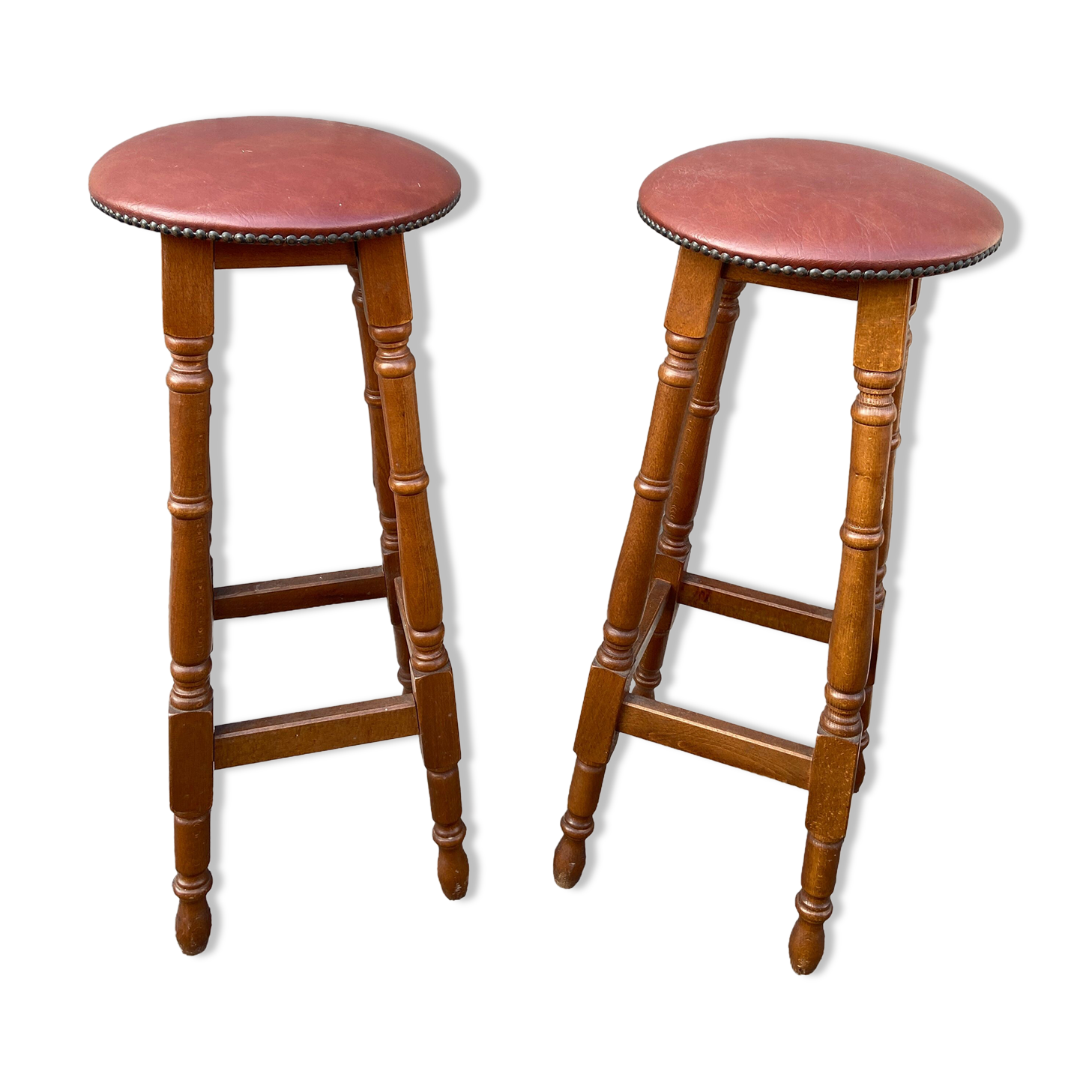 Paire de tabourets de bar bois courbé 1960 | Selency