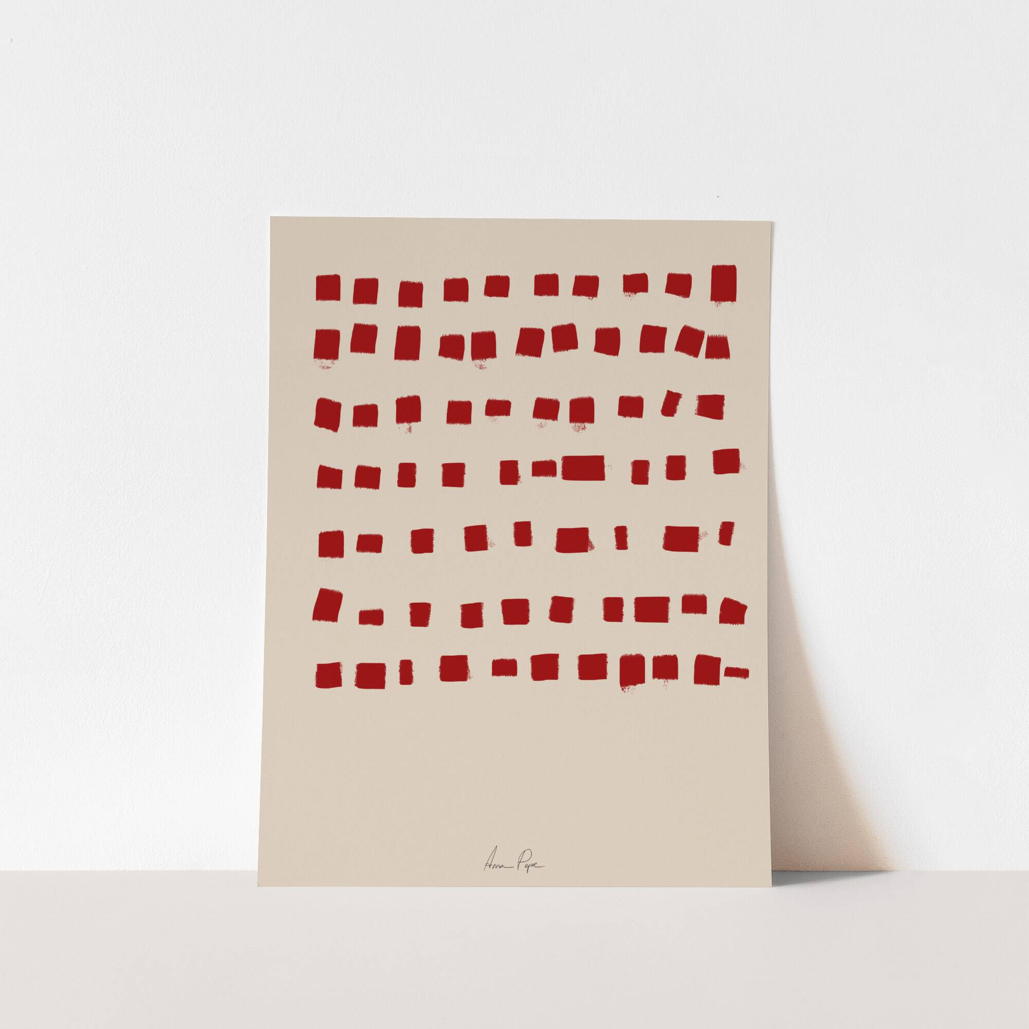 Impression d'art abstrait rouge 50x70cm | Selency
