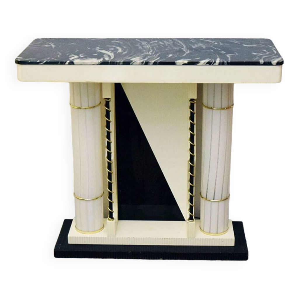 Lighting console in glass, marble and wood, Italy 1970s | Selency