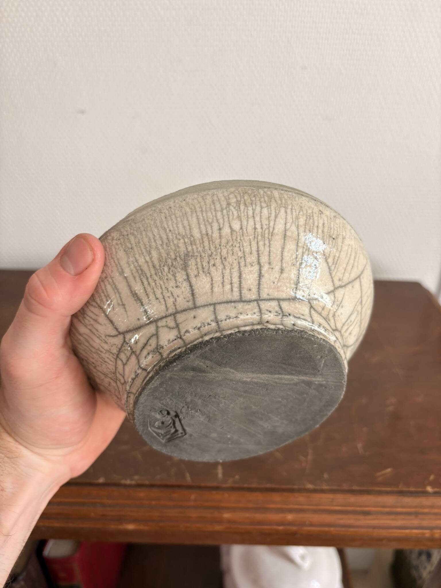 Vide Poche Vase Coupe Cendrier Raky Signé POterie Artisanat Bol Blanc ...