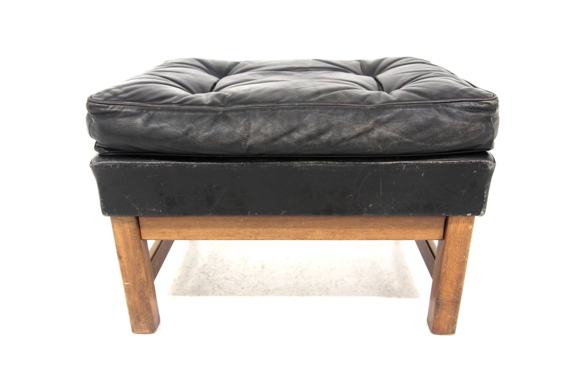 Ottoman scandinave en cuir, Suède, 1960 | Selency
