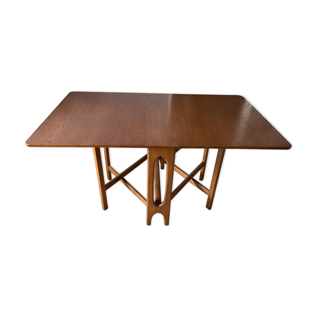 Table pliante en bois vintage style scandinave en teck des années 1960 | Selency