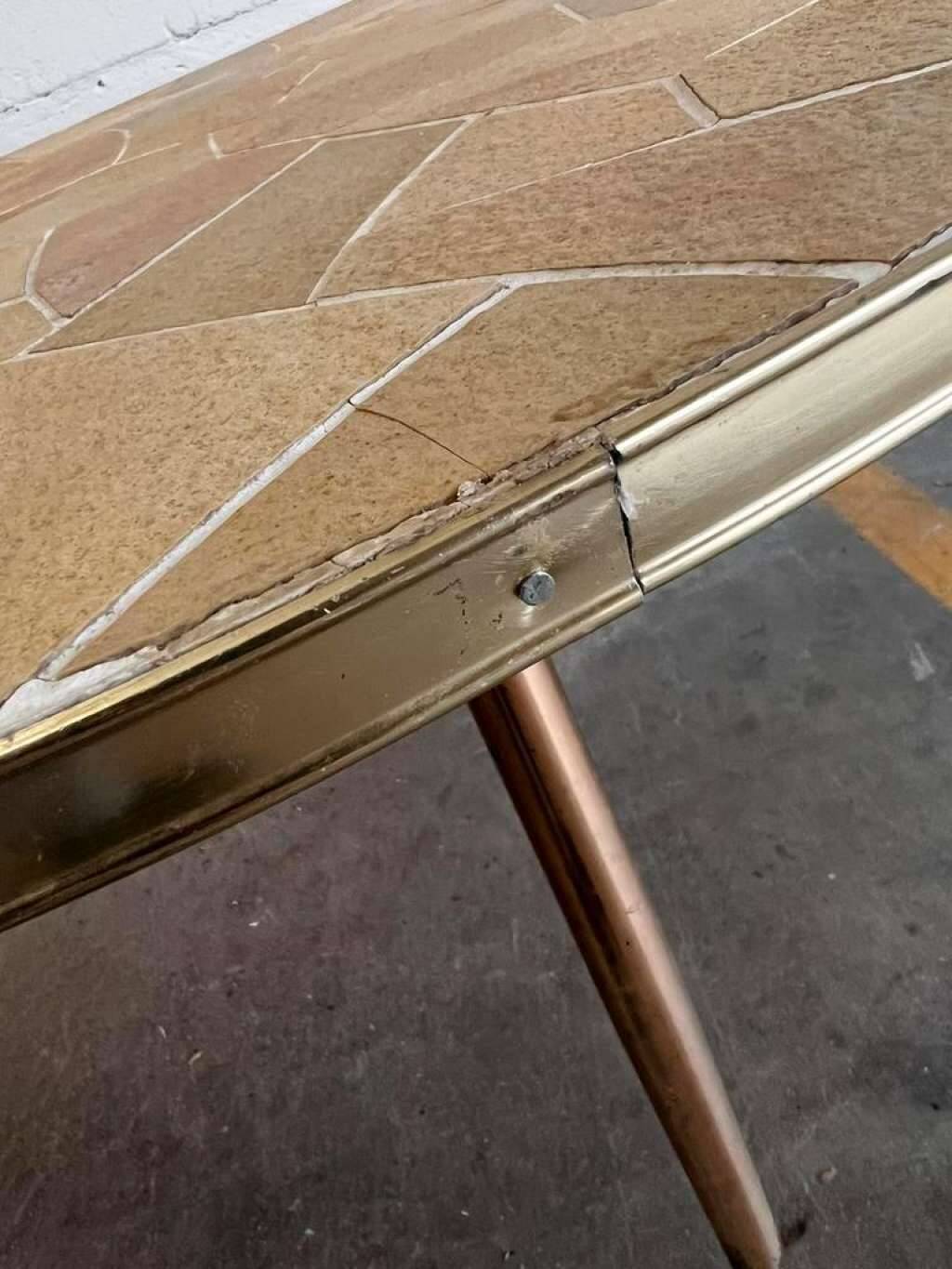 Table basse / table basse en carrelage trépied vintage | Selency