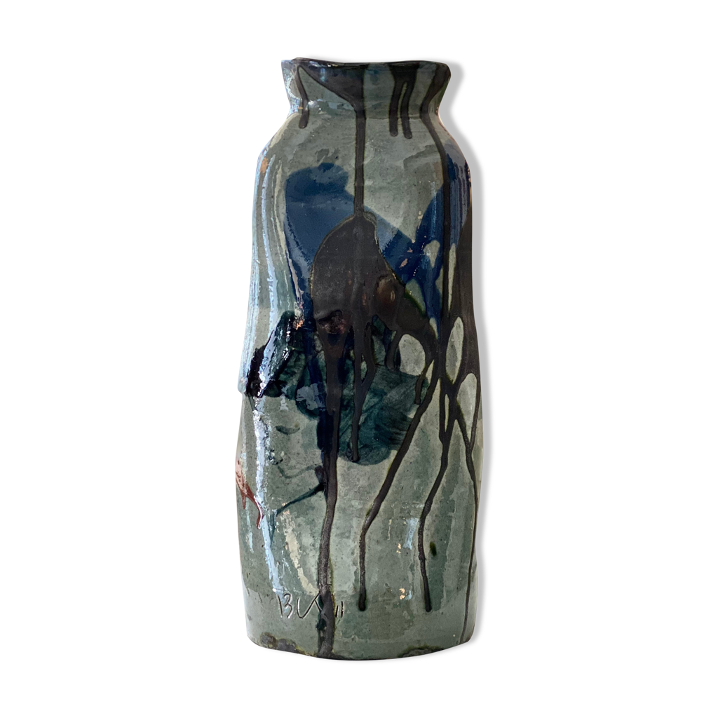 Vase en céramique par Thomas Buxo des années 60 | Selency