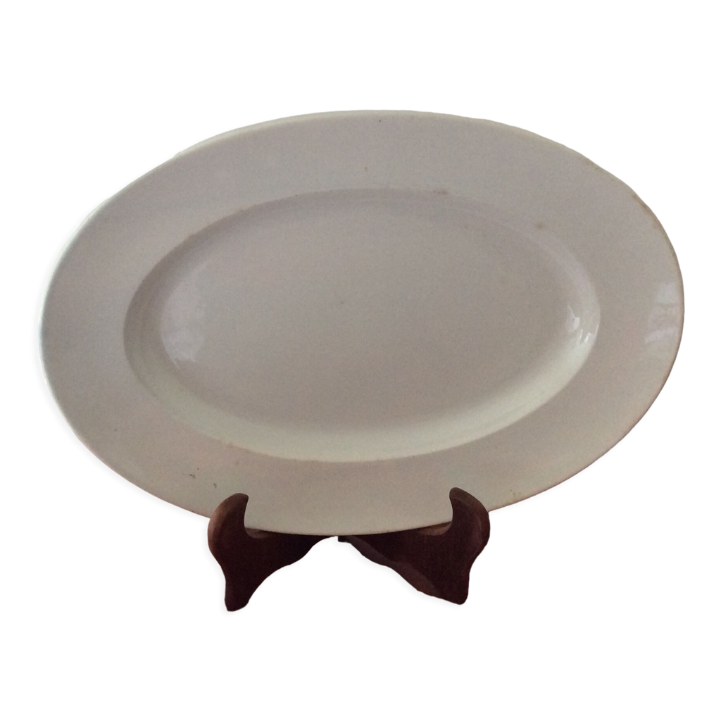 Ancien plat ovale blanc veillard bordeaux | Selency