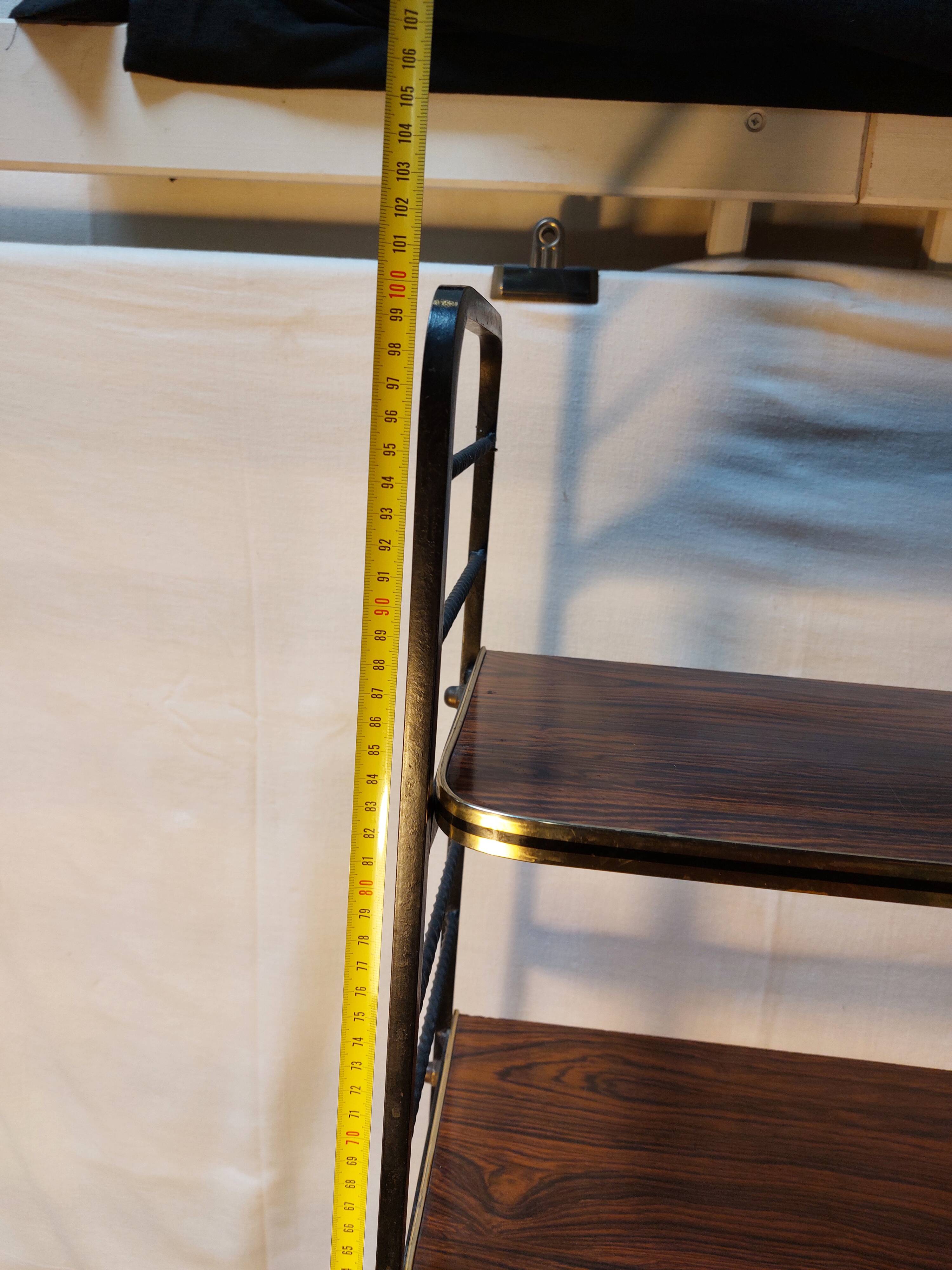 Etagère sur pieds / de sol en fer forgé et Formica - Vintage 1960 | Selency