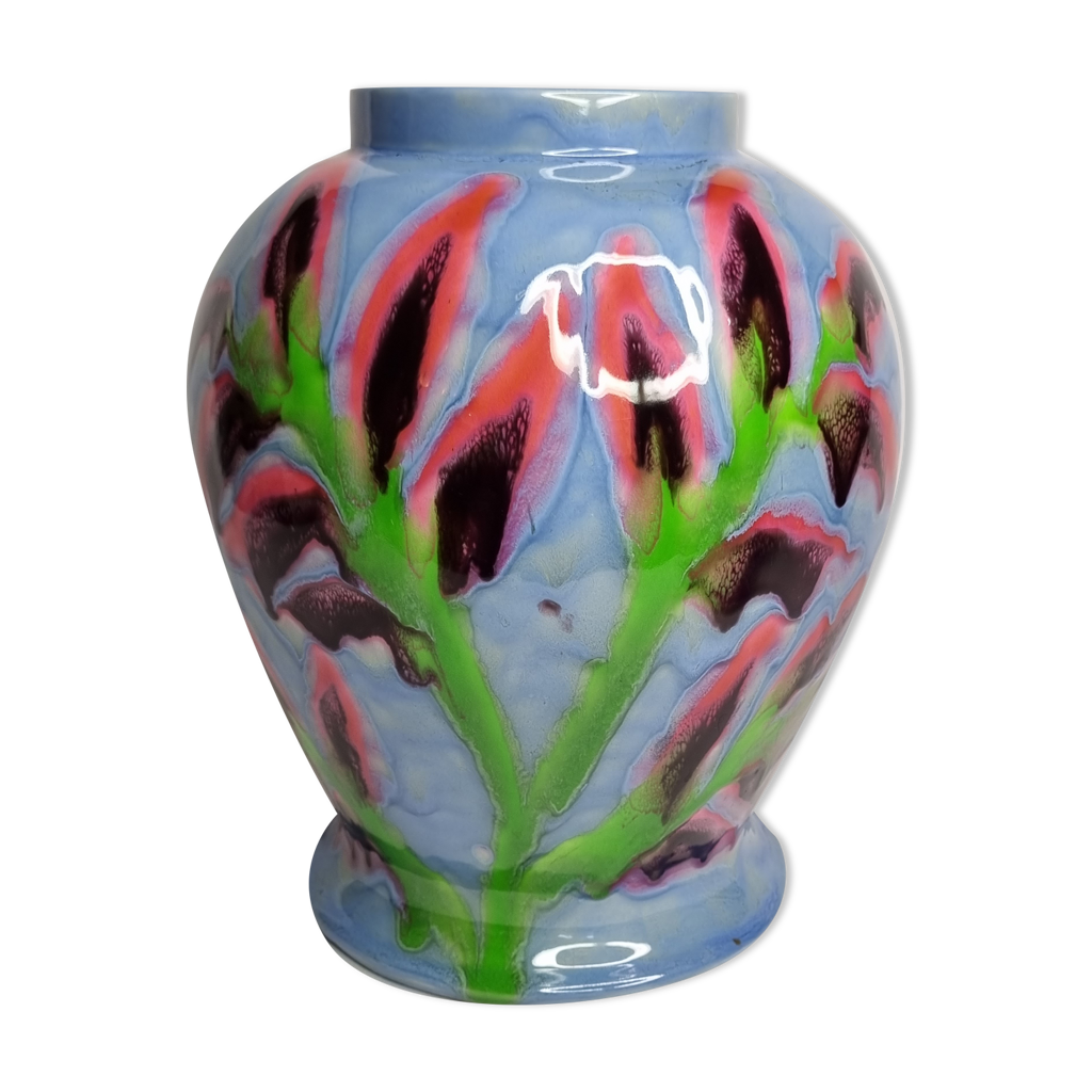 Vase en céramique émaillée Ricard signé 28 cm | Selency