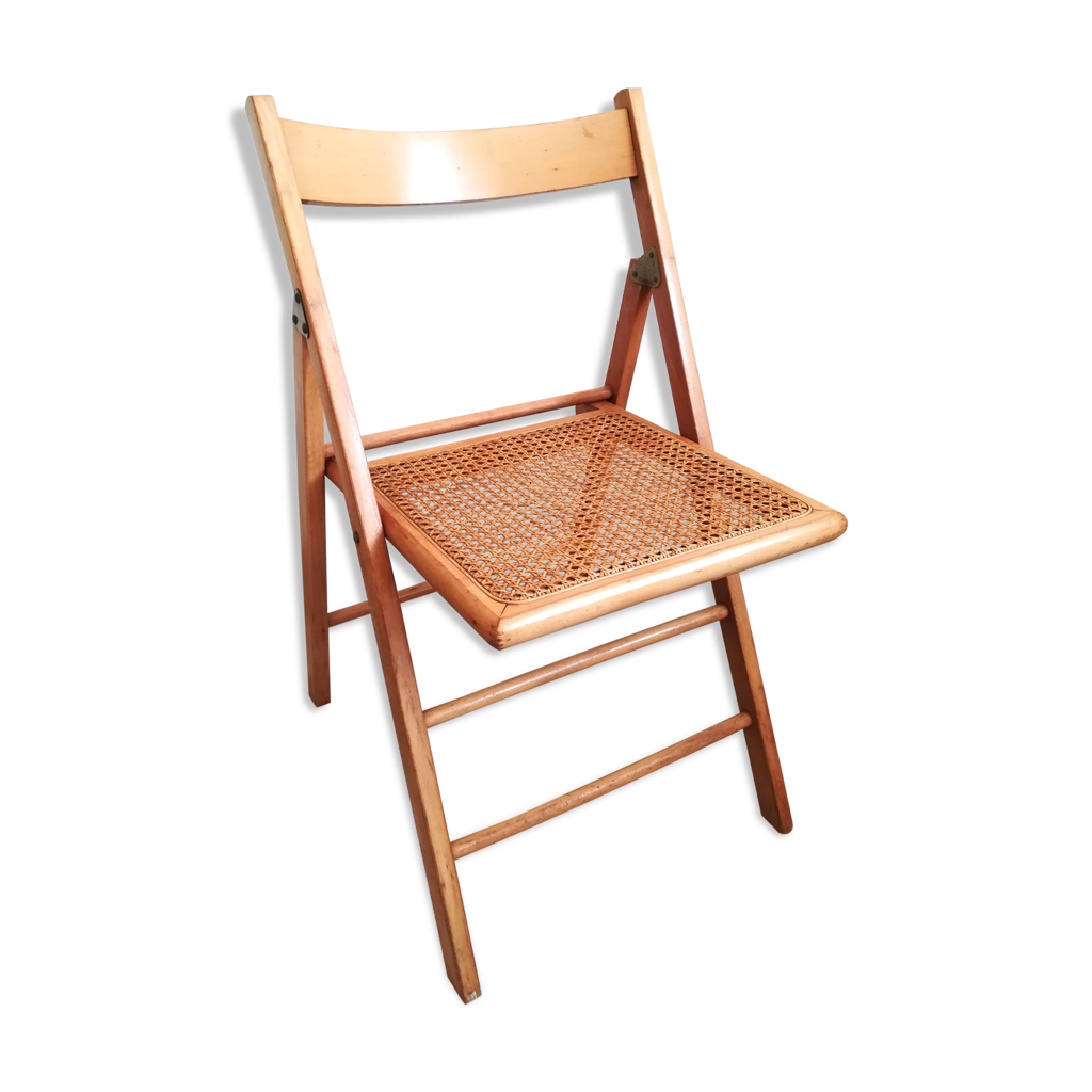 Chaise pliante cannée | Selency