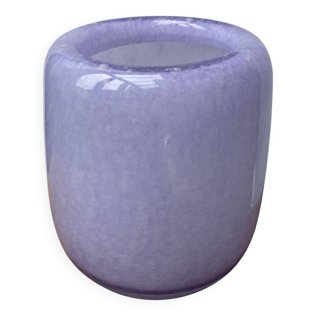 Vase Lancel en verre moucheté mauve | Selency