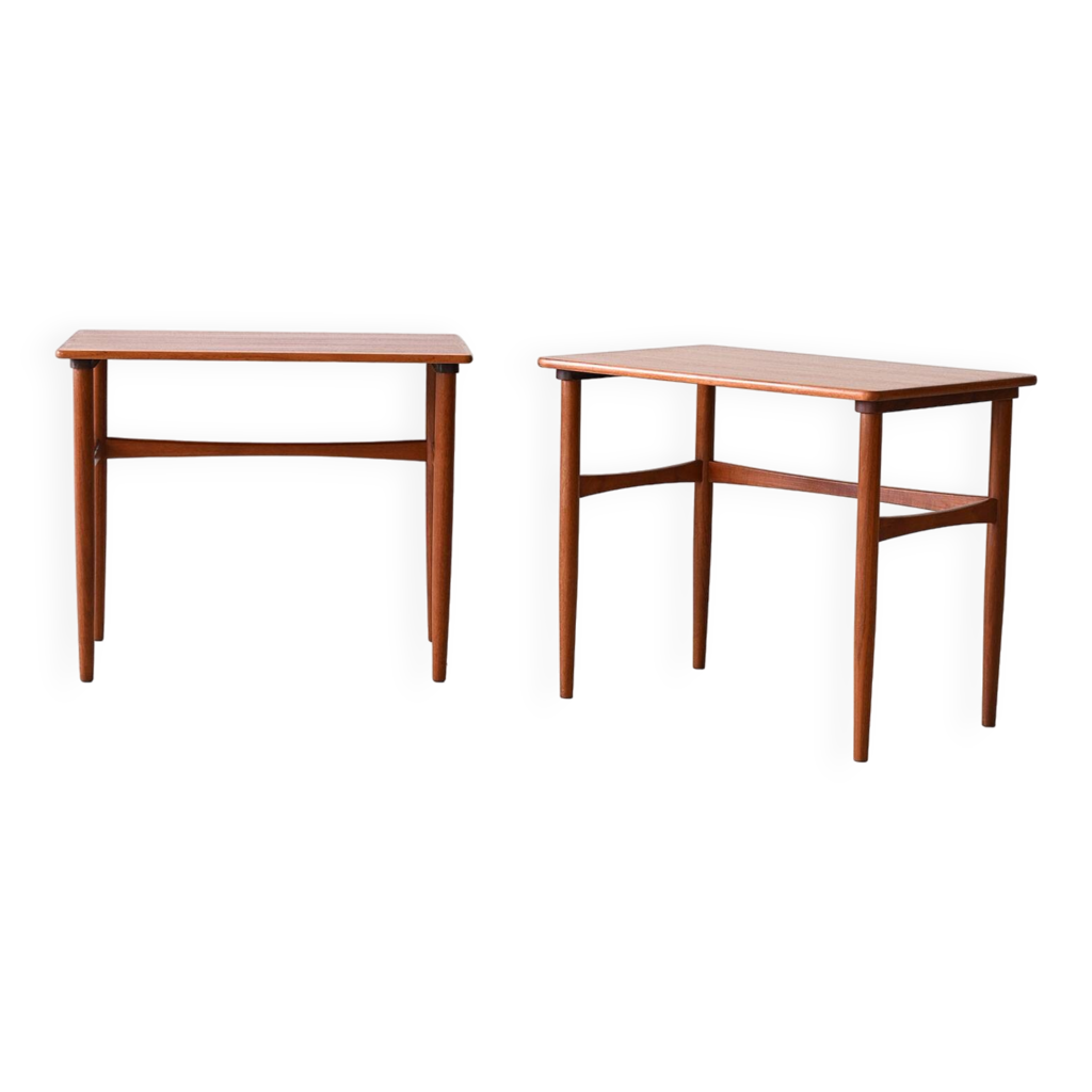 Paire de tables d'appoint scandinaves en teck | Selency