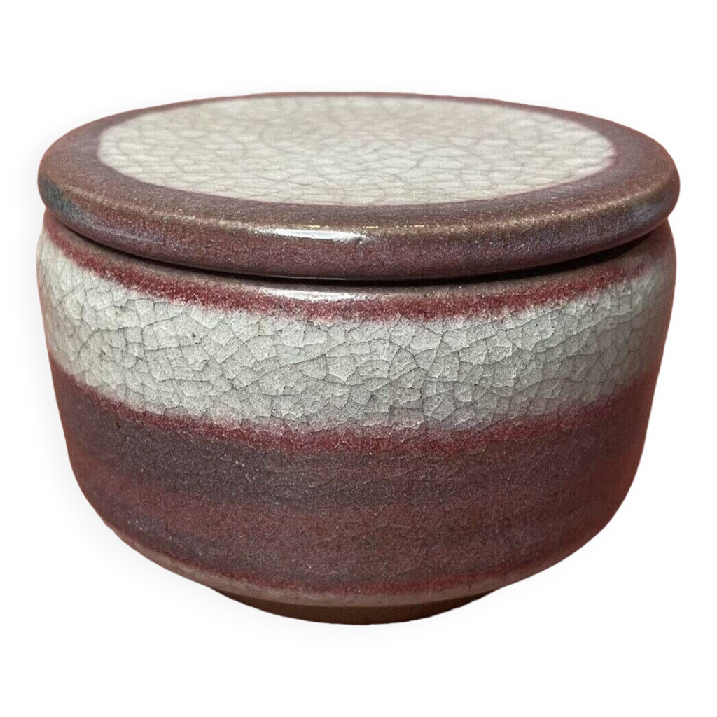 Rouart philippe (1904-1993) : pot en grès vernissé et craquelé rose et ...