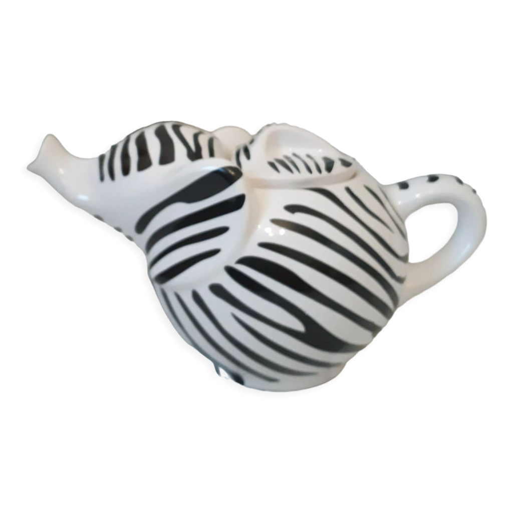 Teapot Elephant collection, zebra, vintage French, year 81 | Selency