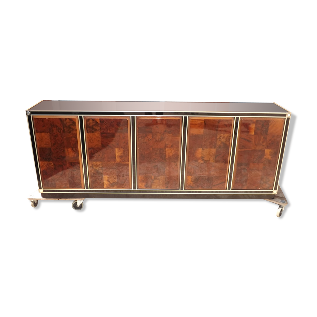 Enfilade Mario Sabot loupe laqué noir 1970 vintage willy rizzo romeo ...