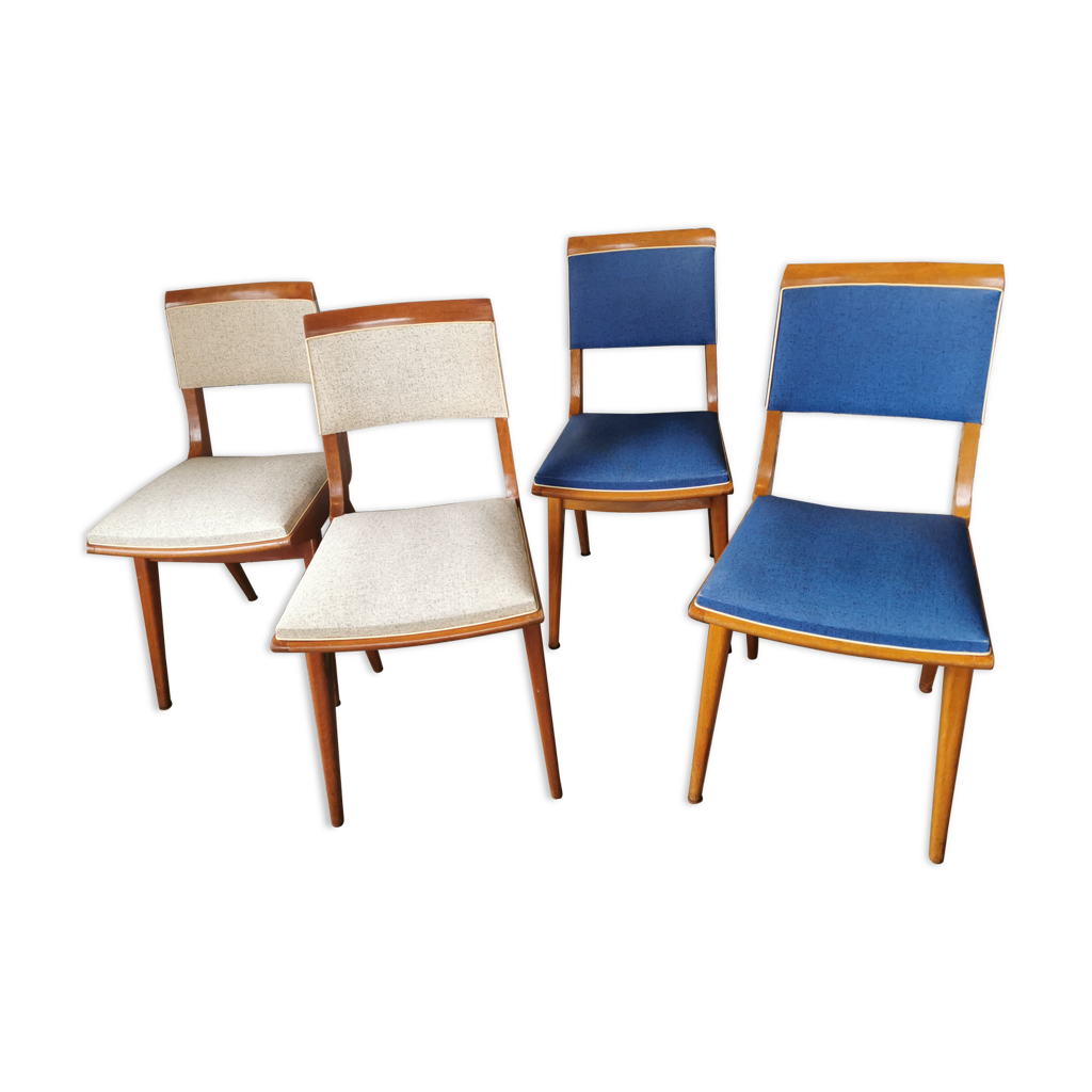 Set de 4 chaises 1950 pieds compas | Selency