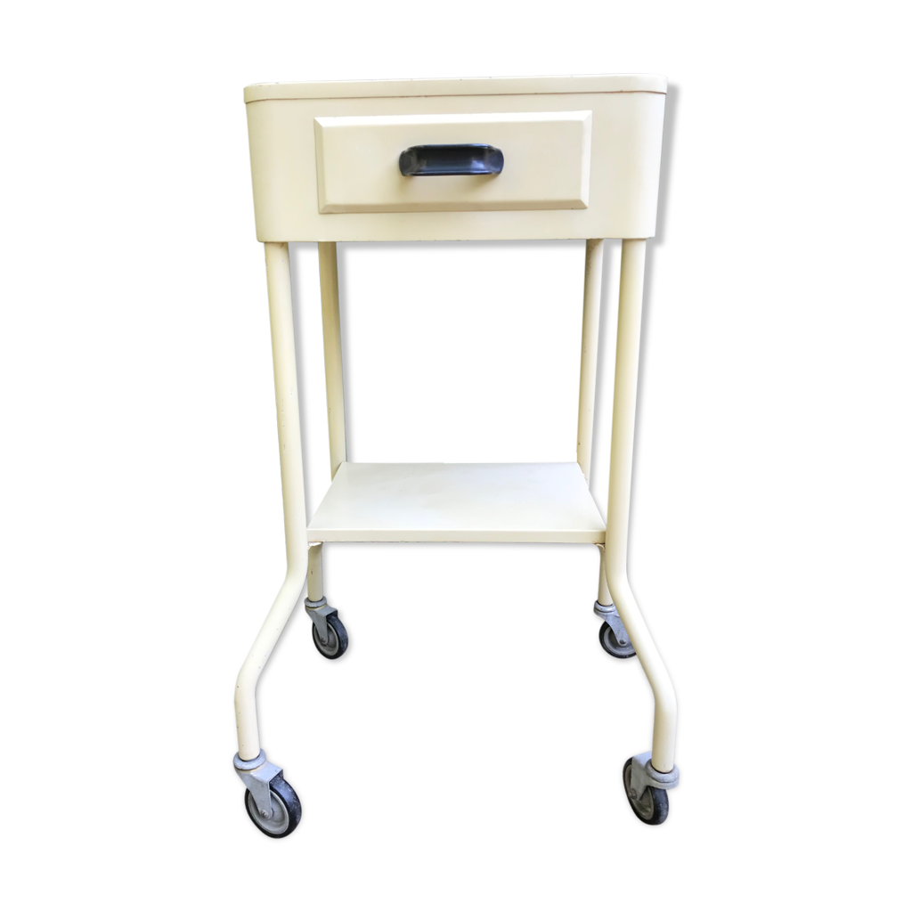 Table industrielle roulante en métal, 1950 | Selency