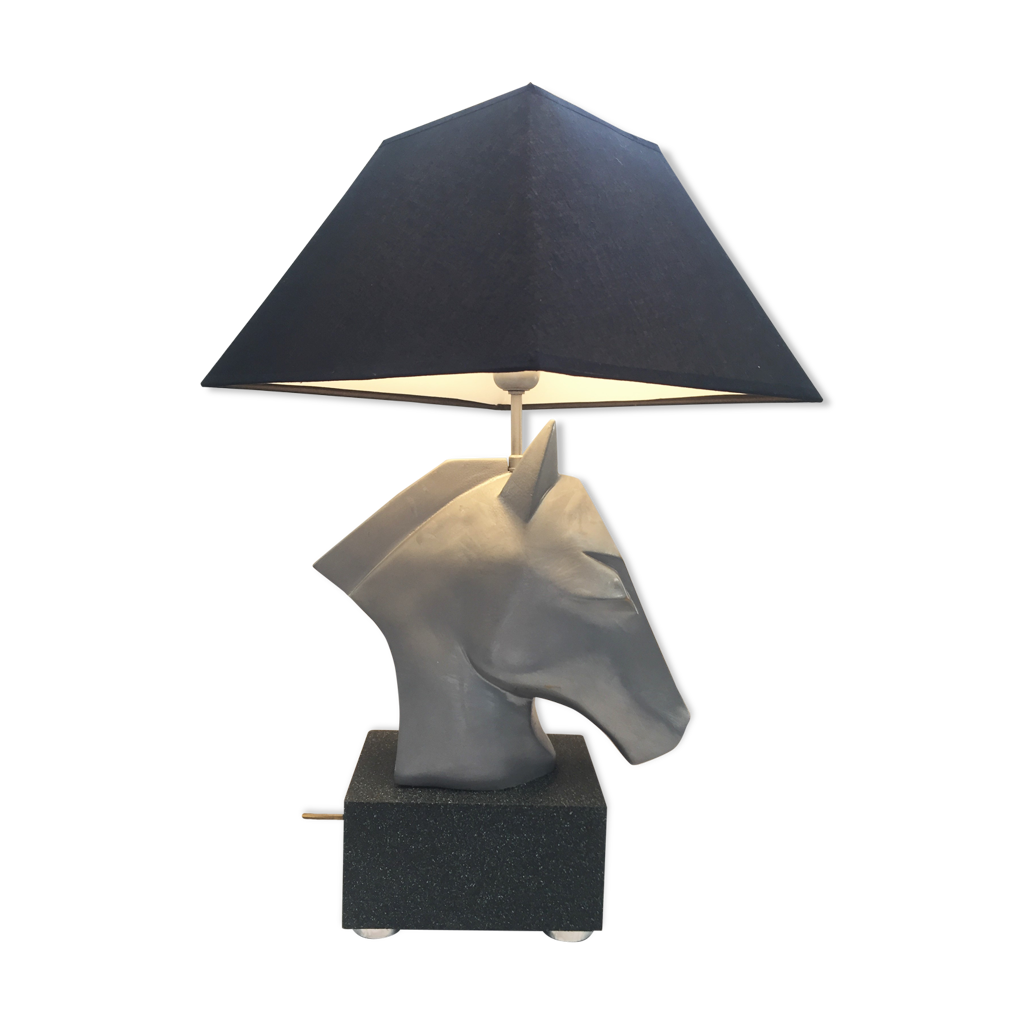 Lampe salon design art deco tête de cheval en oxolyte style low | Selency