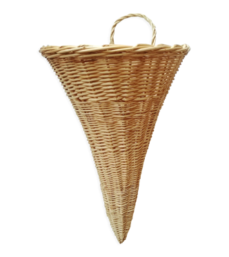 Panier corne d'abondance en osier tressé | Selency