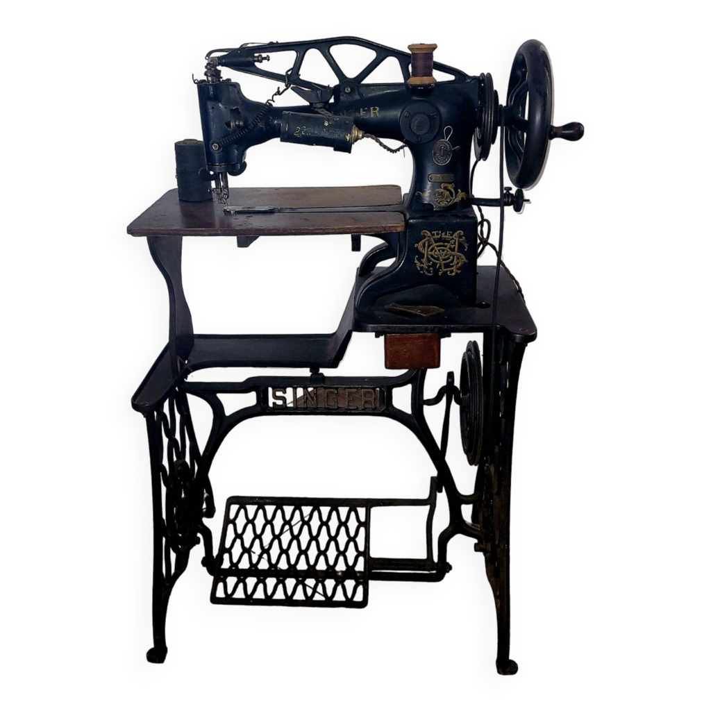 Ancienne machine à coudre de maroquinier - Marque Singer - Modèle ...