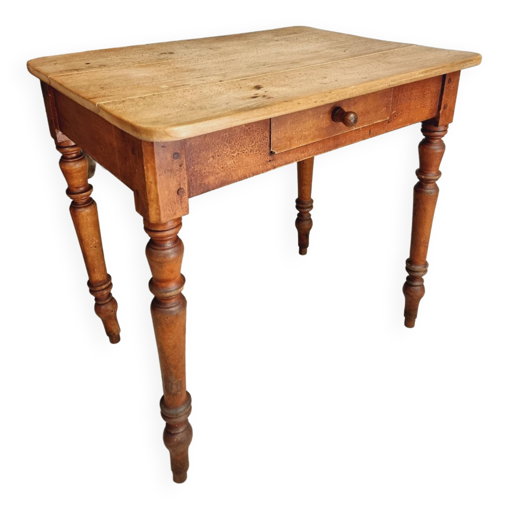 Table ancienne table à manger bureau 60x80 cm hêtre | Selency