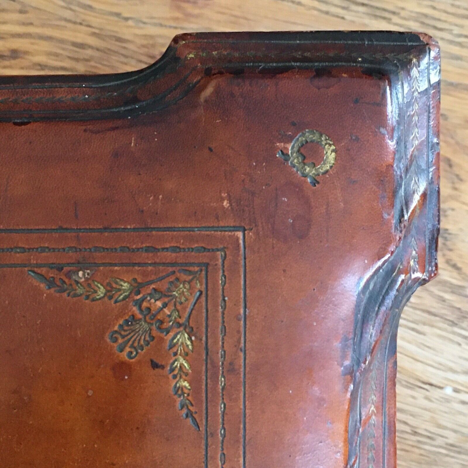 Coffret gainé de cuir empire aigle couronnes de laurier miroir biseauté ...