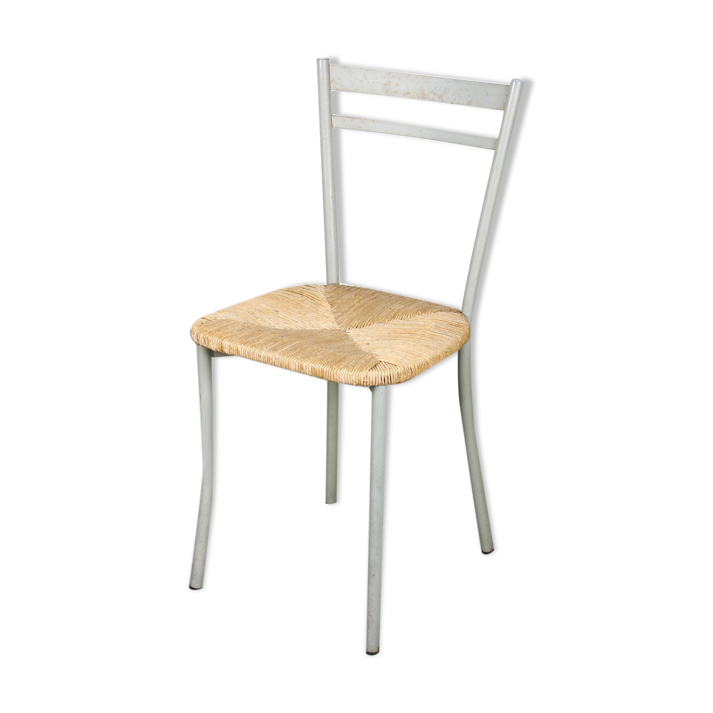 Chaise italienne vintage en paille et métal | Selency