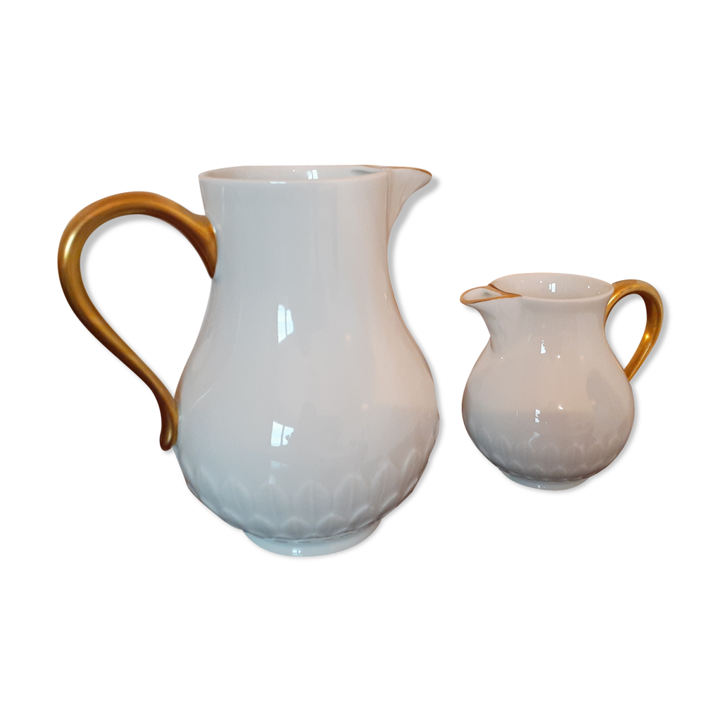 Crémier et pot à lait en porcelaine Vignaud | Selency