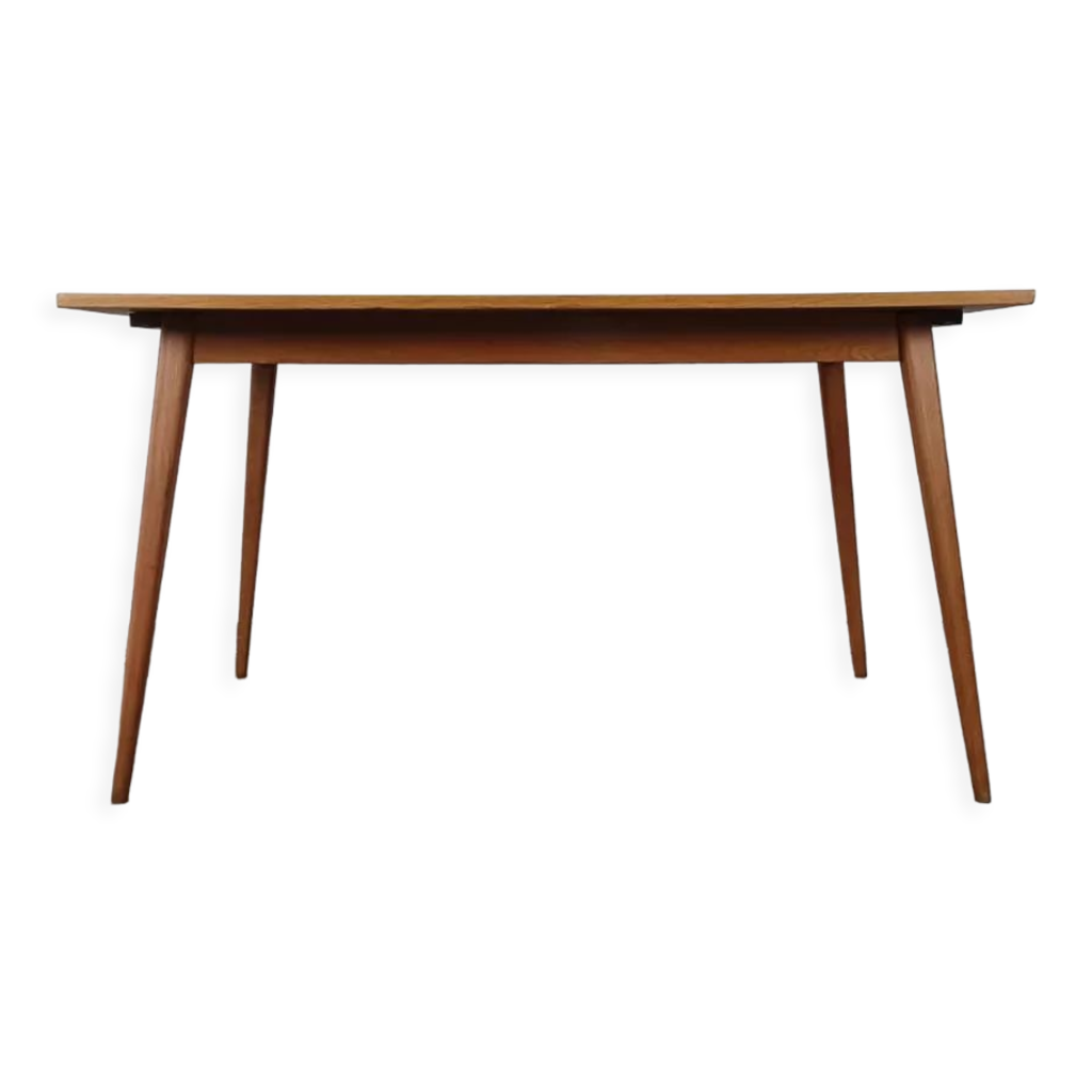 Scandinavian oak table, compass legs & extensions | Selency