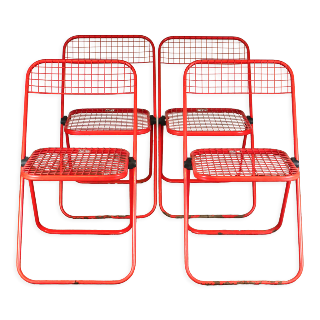 Series of 4 folding chairs by Talin, Italy | Selency