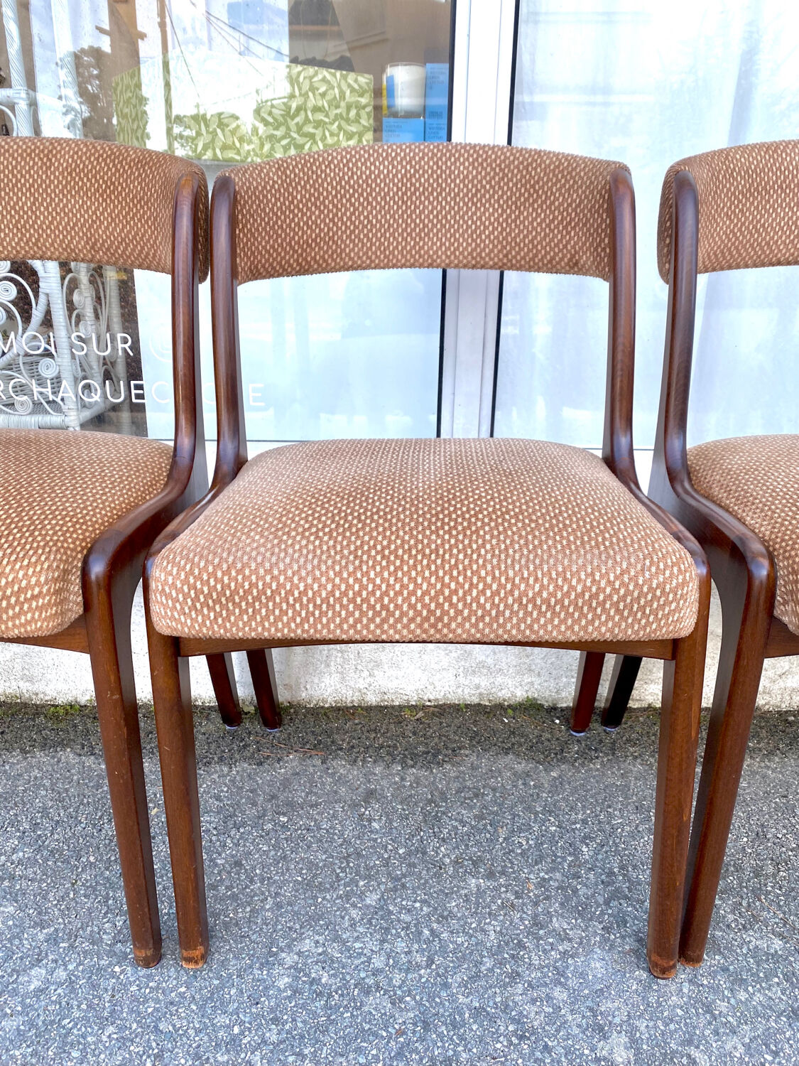 Lot 4 chaises Baumann modèle gondole bois | Selency