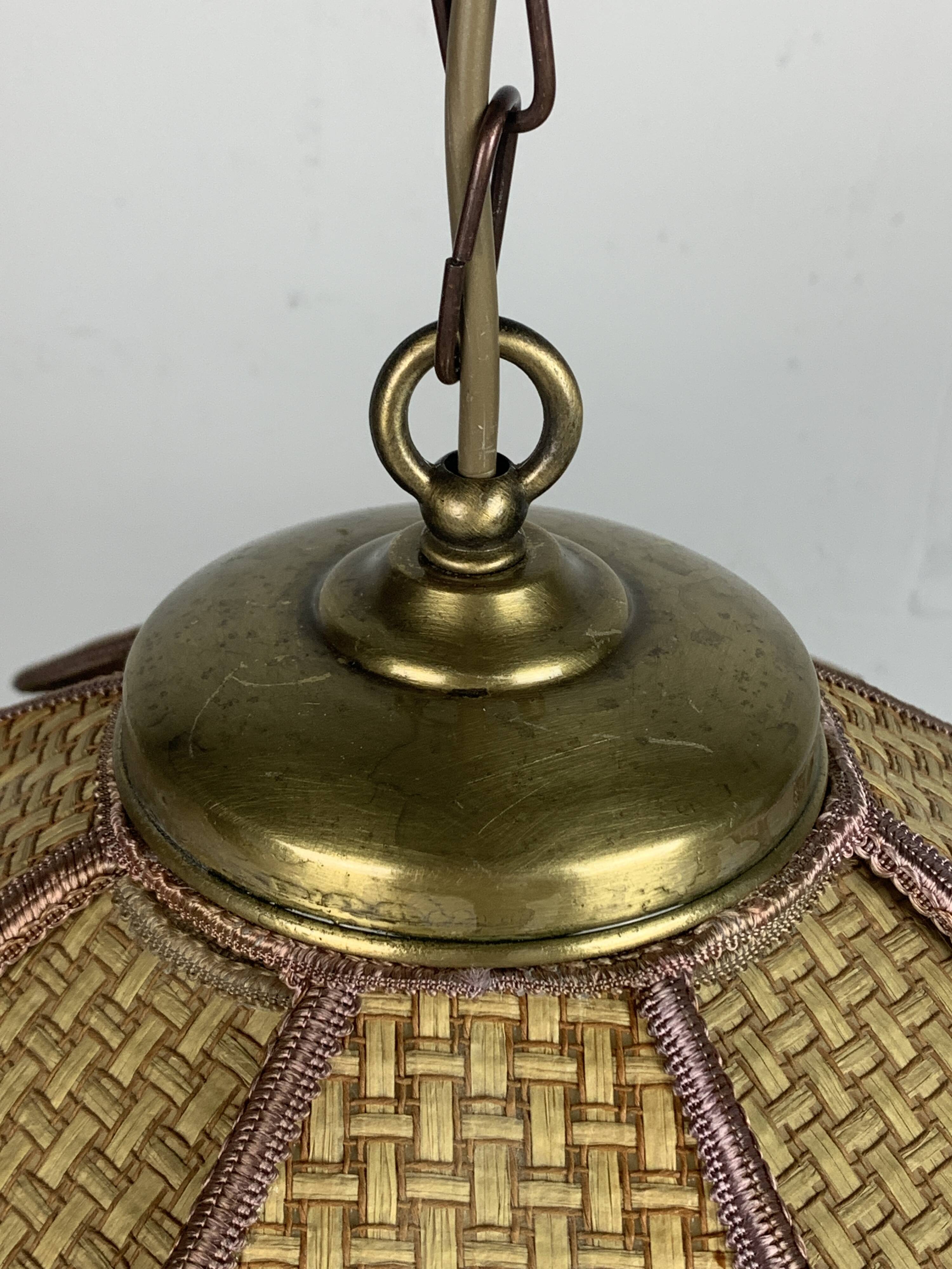 Lampe suspendue en rotin tressé de style éventail Uchiwa scandinave du ...