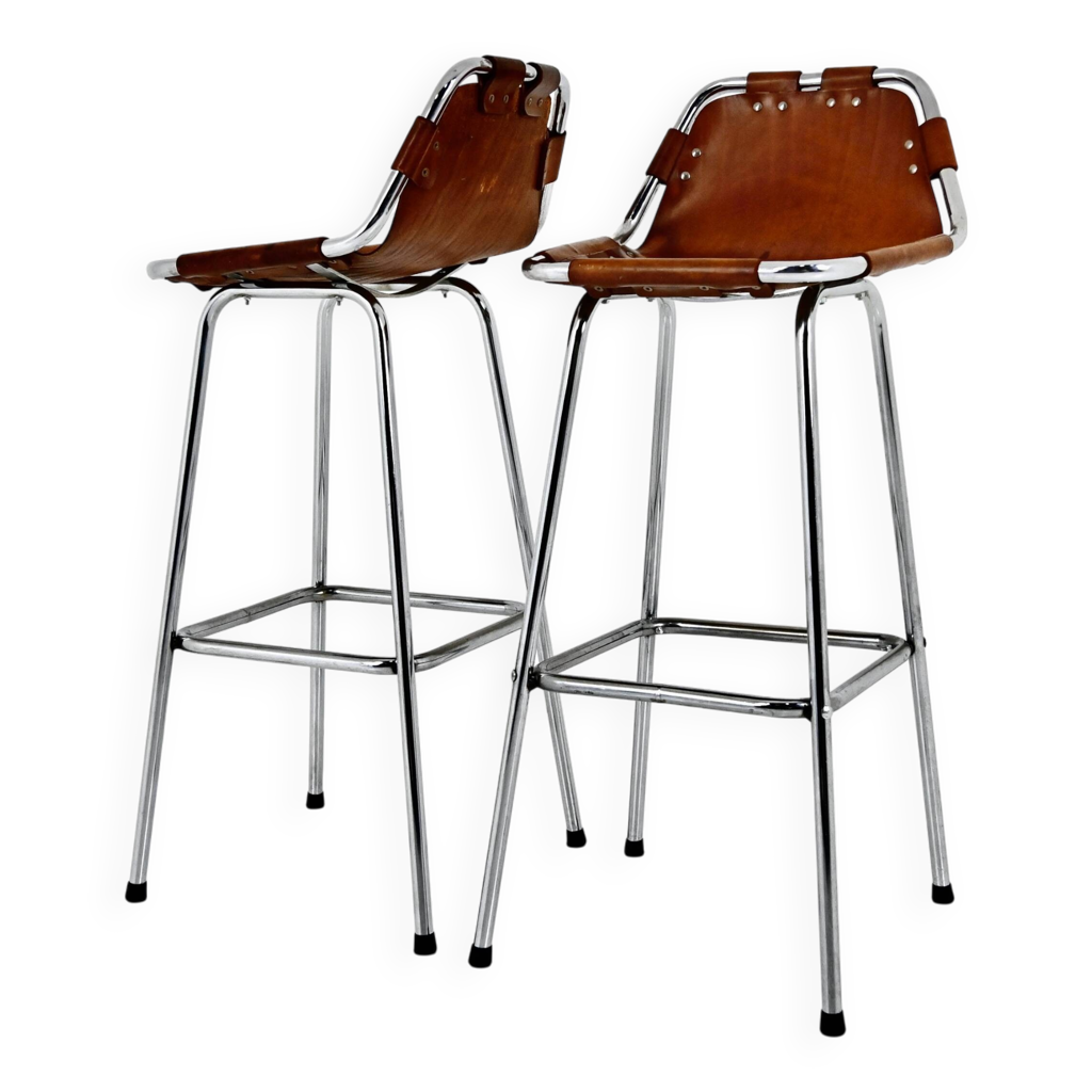 Ensemble de 2 Tabourets Les Arcs par Charlotte Perriand, 1960s | Selency
