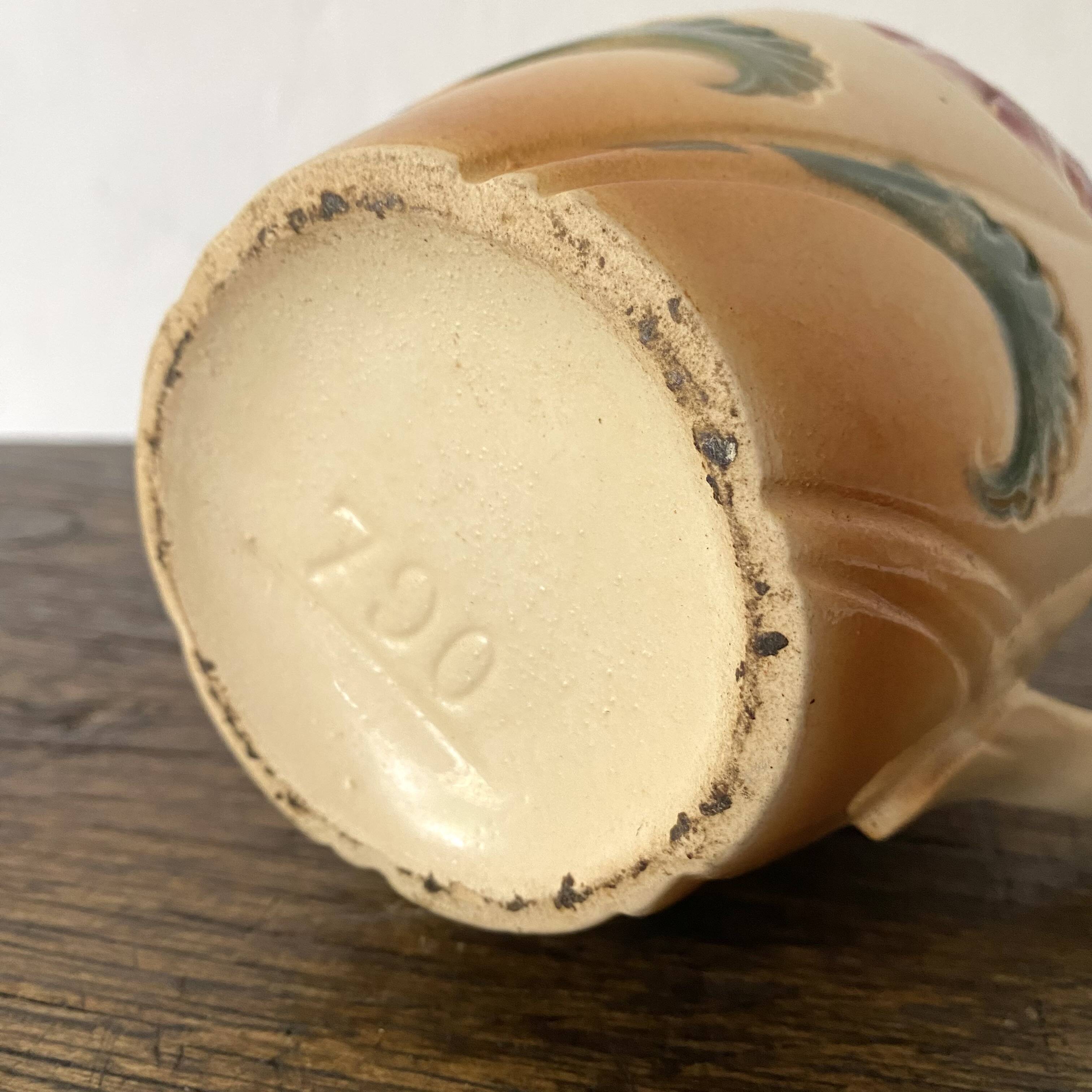 Pichet en barbotine fleurs | Selency