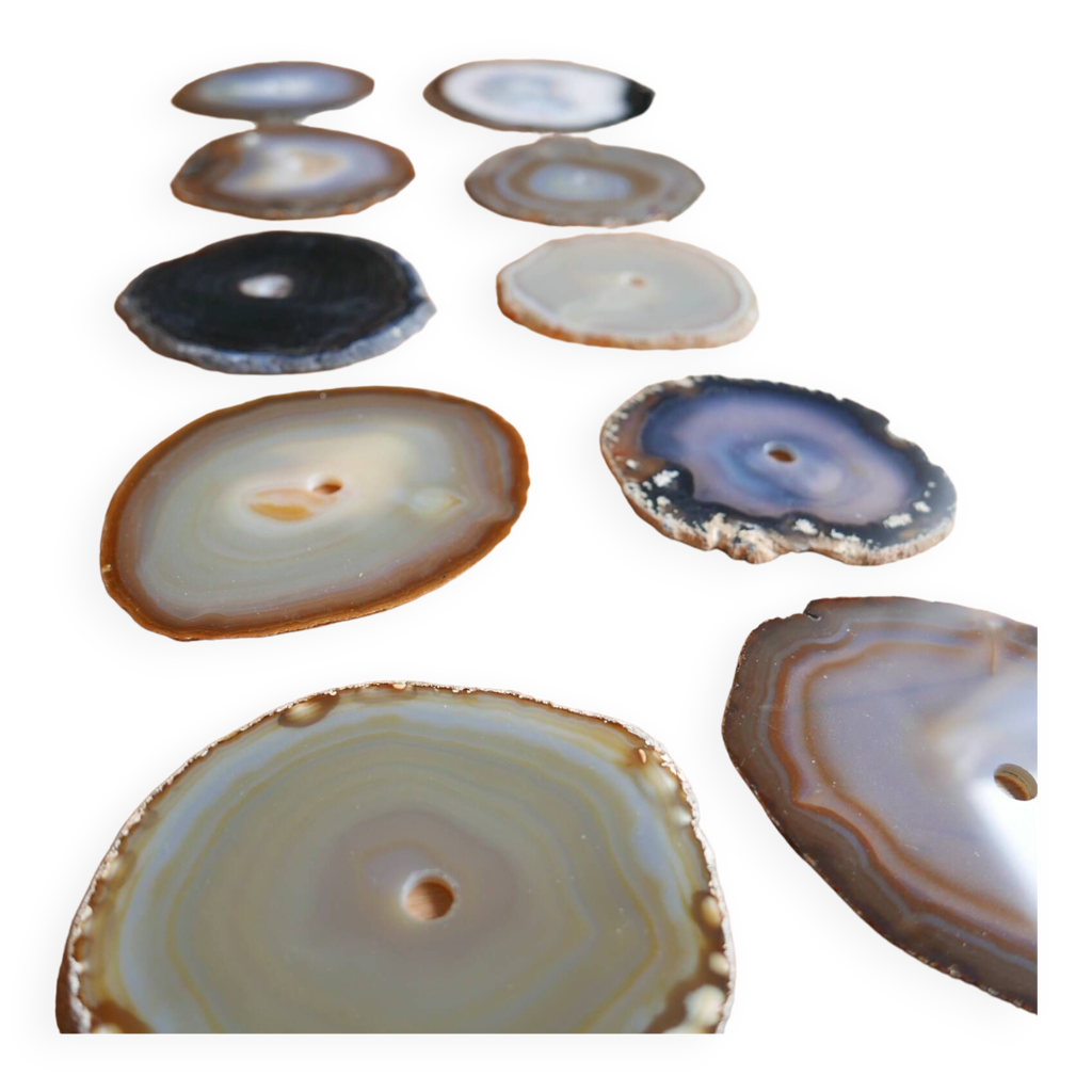 Dessous de verre en pierre du milieu du siècle, français (lot de 10 ...