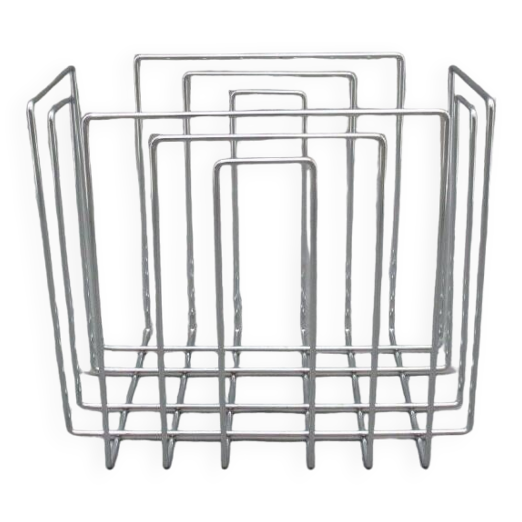 Vintage Chrome Magazine Rack in the style of Willi Glaeser, 1980s | Selency
