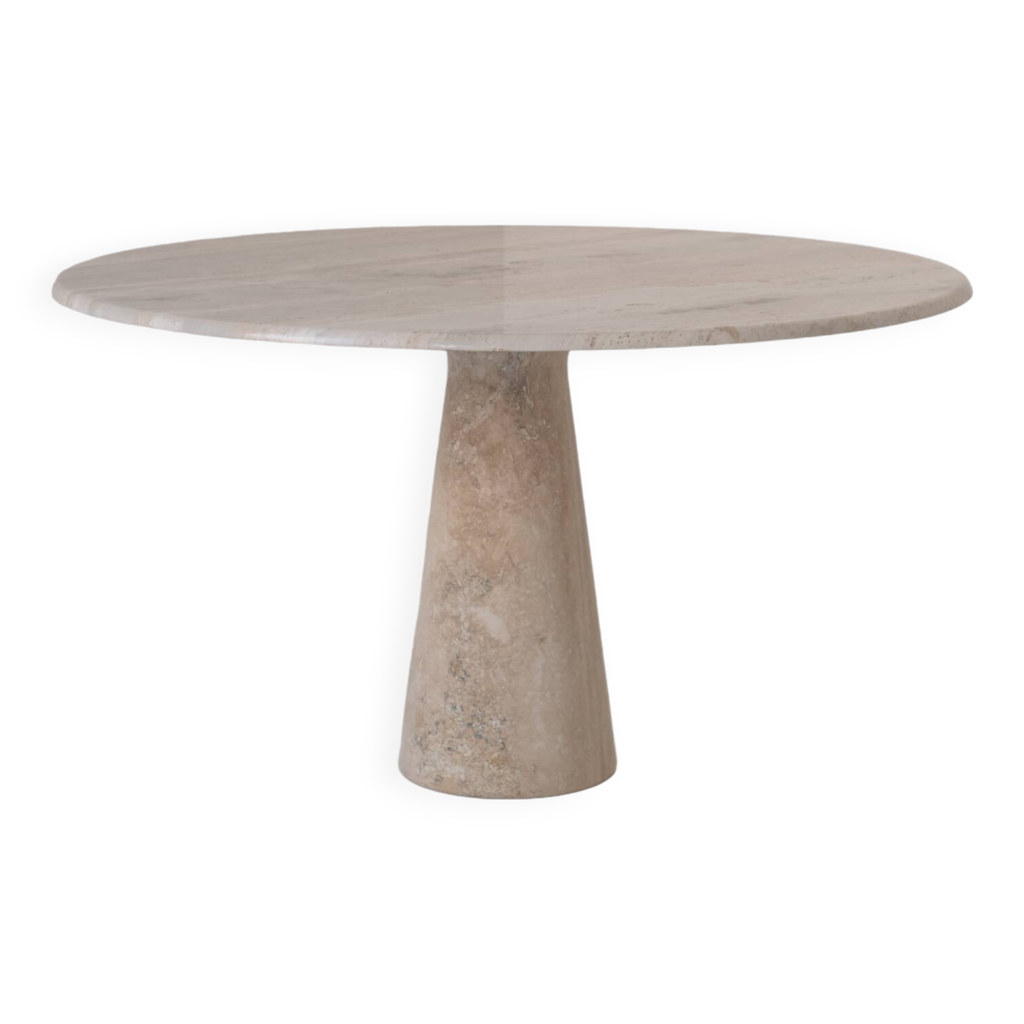 table à manger en travertin de Stone International, Italie années 1970. | Selency